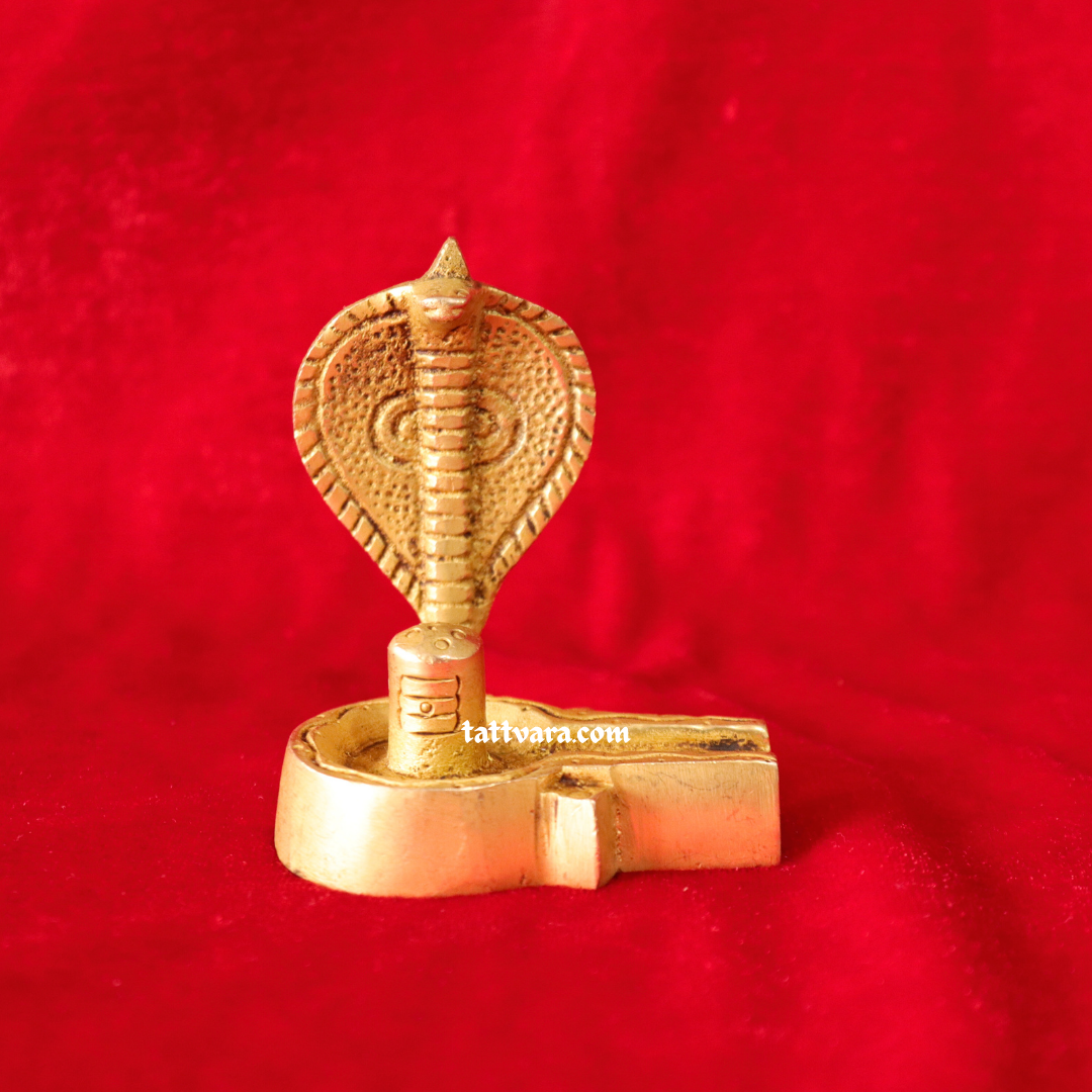 Brass Shivling with Big Snake - Tattvara